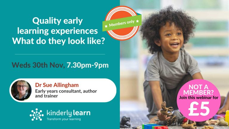 Early Years Webinar Schedule – Free CPD resources – Kinderly